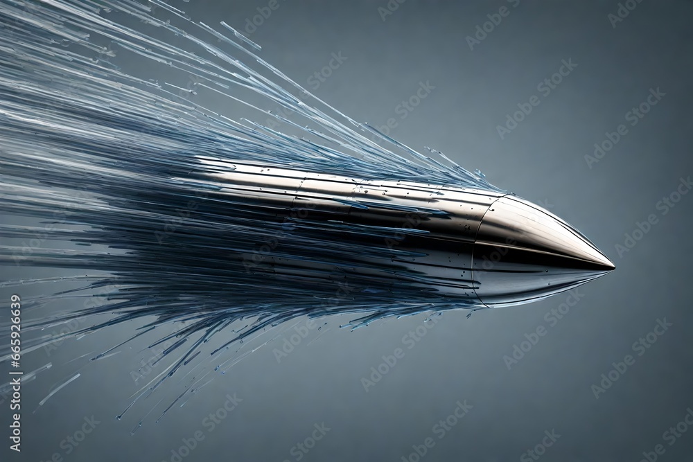 Foto de Generate a macro image of a bullet in mid-flight, frozen in ...