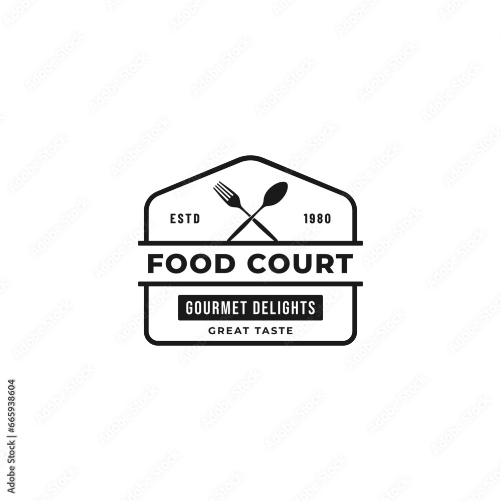 Food court logo or Food court sign vector isolated. Best food court ...