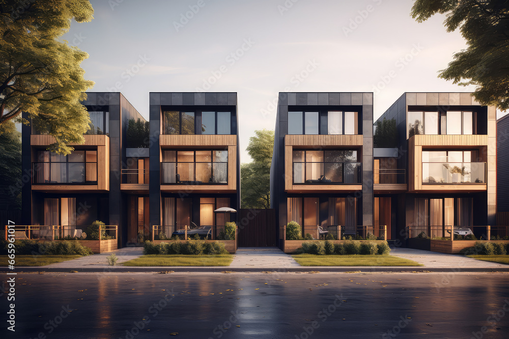 Modern modular townhouses, urban residential architecture at its finest ...