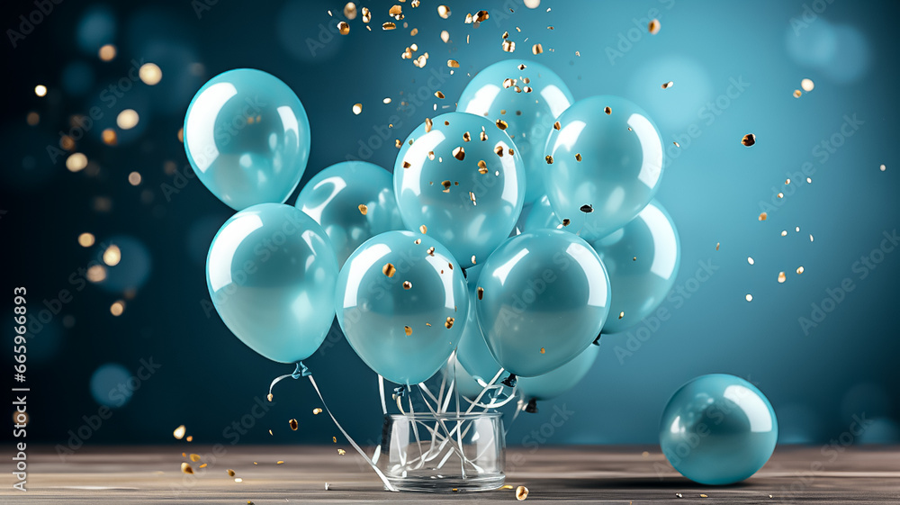 blue balloons, blue bubbles beautiful birthday texture, party ...