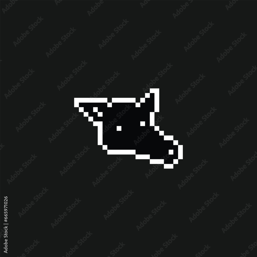 this is animal face icon use 1 bit style in pixel art with white color ...