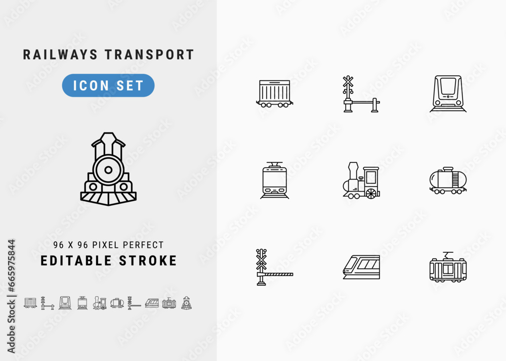Railways Transport Includes Railcar, Level Crossing, Light Rail, Tram ...