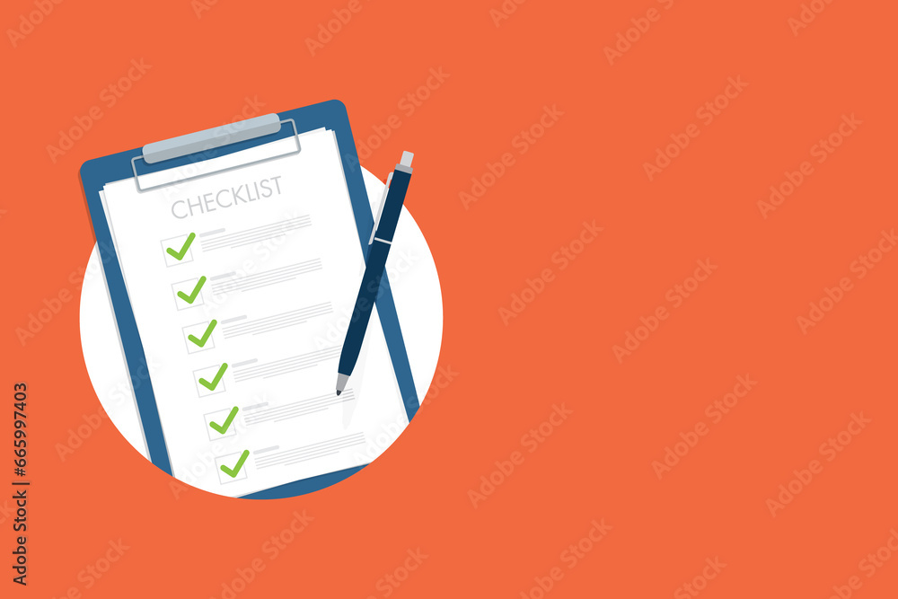Check list document, paper check list and to do list with checkboxes ...