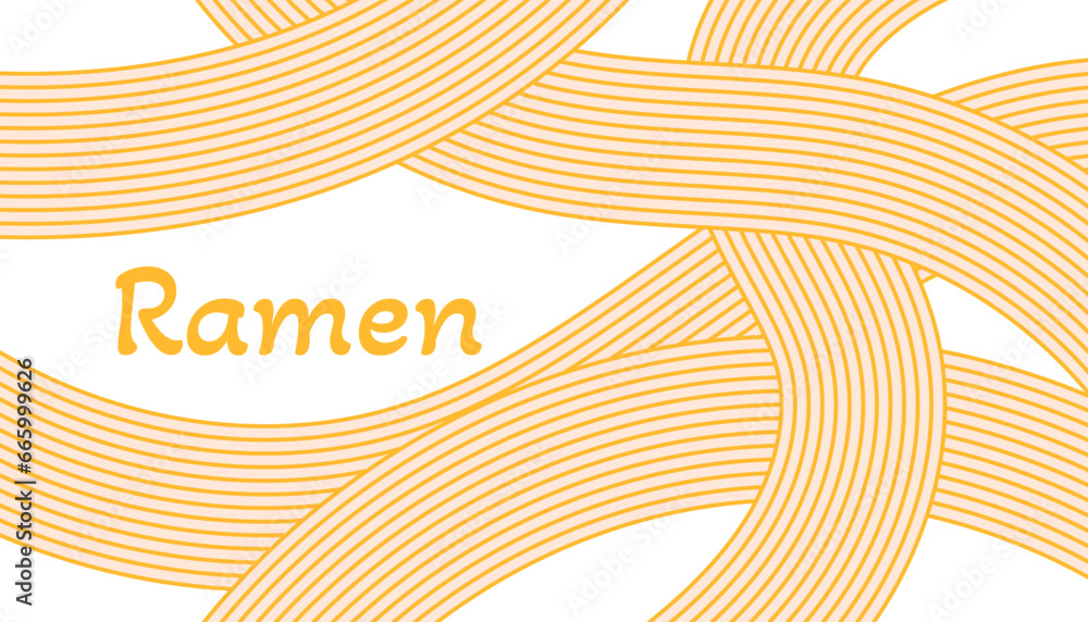 Hand drawn Asian noodle ramen background. Light yellow Japanese ...