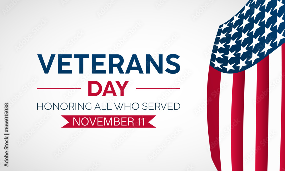 Veterans Day Tribute with American Flag, Saluting Soldier, and ...