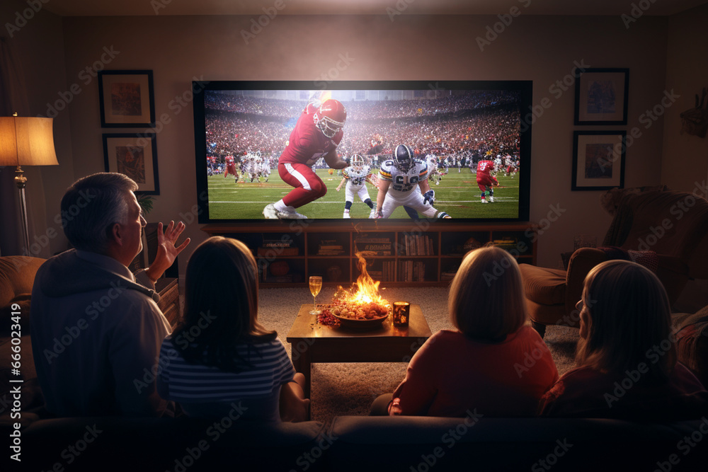 people watch football games on TV as part of their Thanksgiving ...