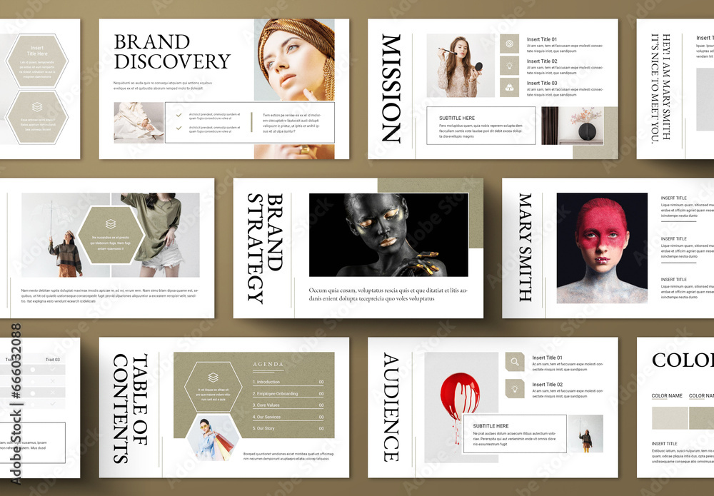 Brand Strategy Presentation Layout Stock Template | Adobe Stock