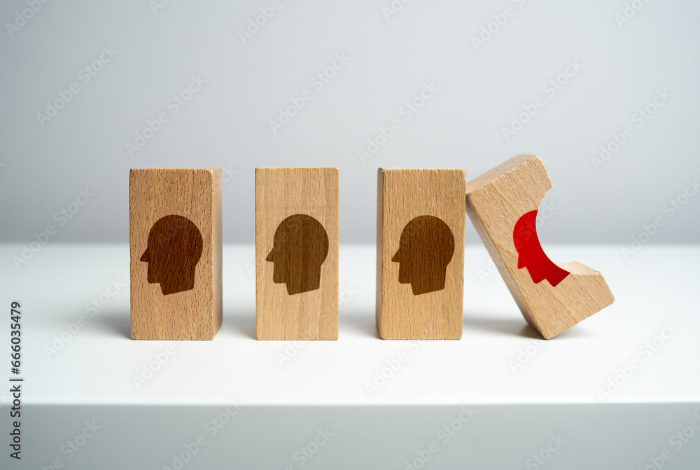 Nervous breakdown and mental burnout. Diseases. Memory problems. Decay ...