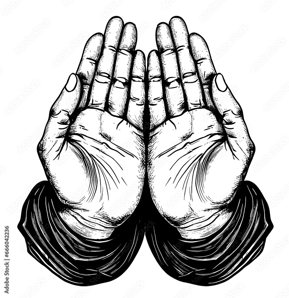 Muslim prayer hands illustration. Transparent PNG Image of dua hands ...