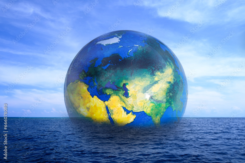 Meaningful pictures The world is submerged under the sea. Concepts of ...