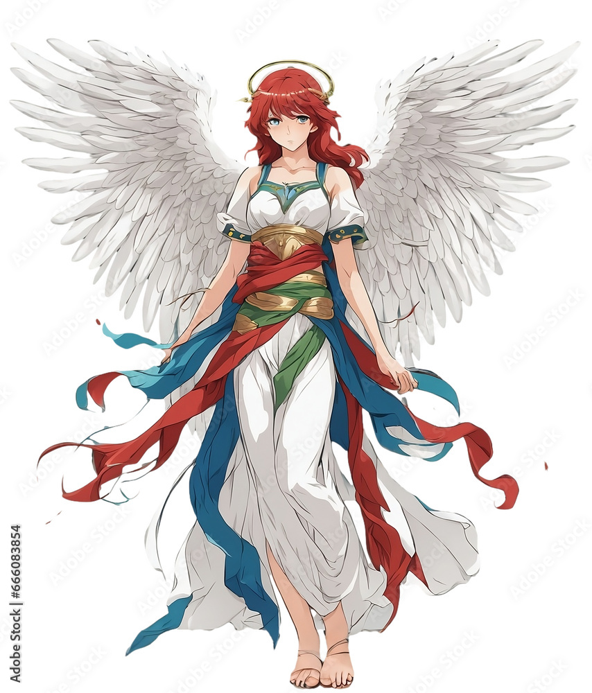 Angel,illustration, vector,colorized wings,white background,anime style ...