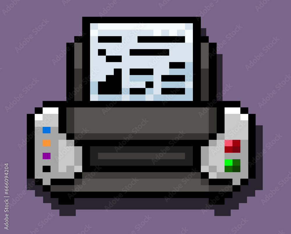 pixel art printer, editable vector, 8-bit pixelated vector, Pixel art ...