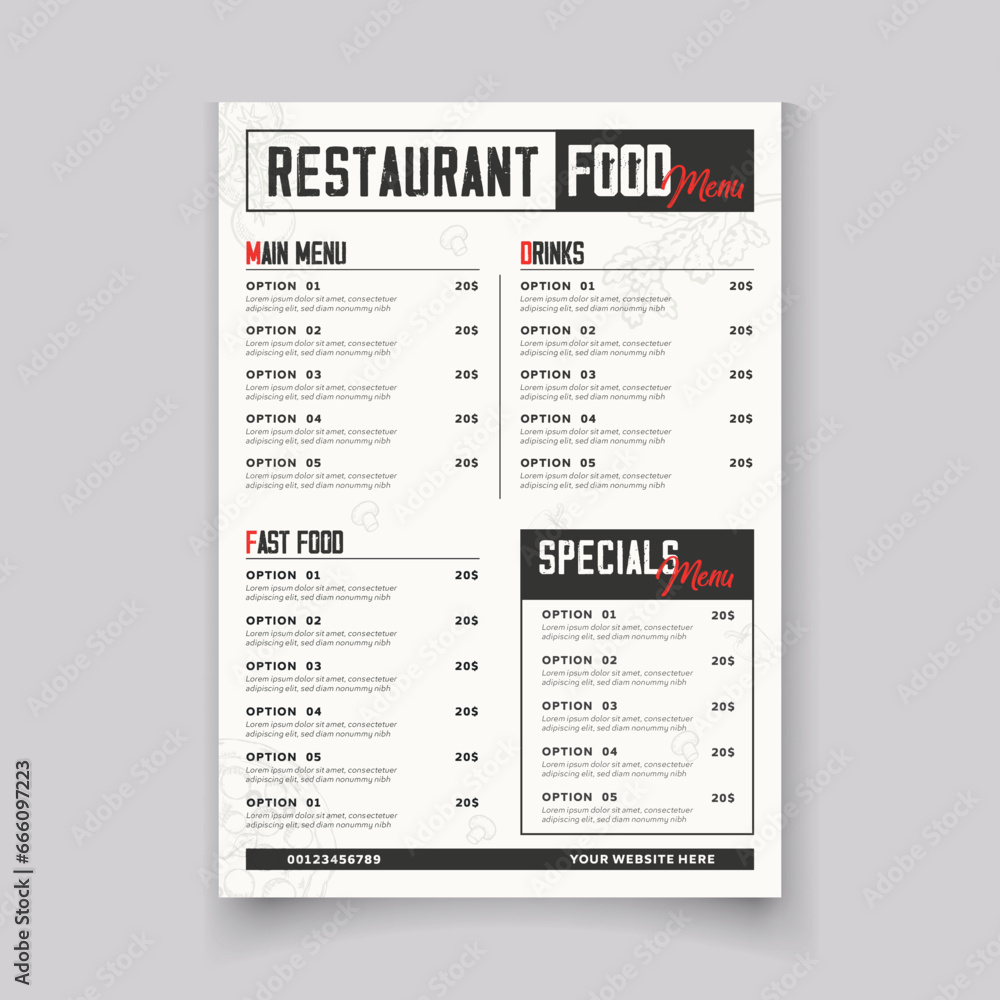 creative minimal fully editable restaurant food menu template design ...