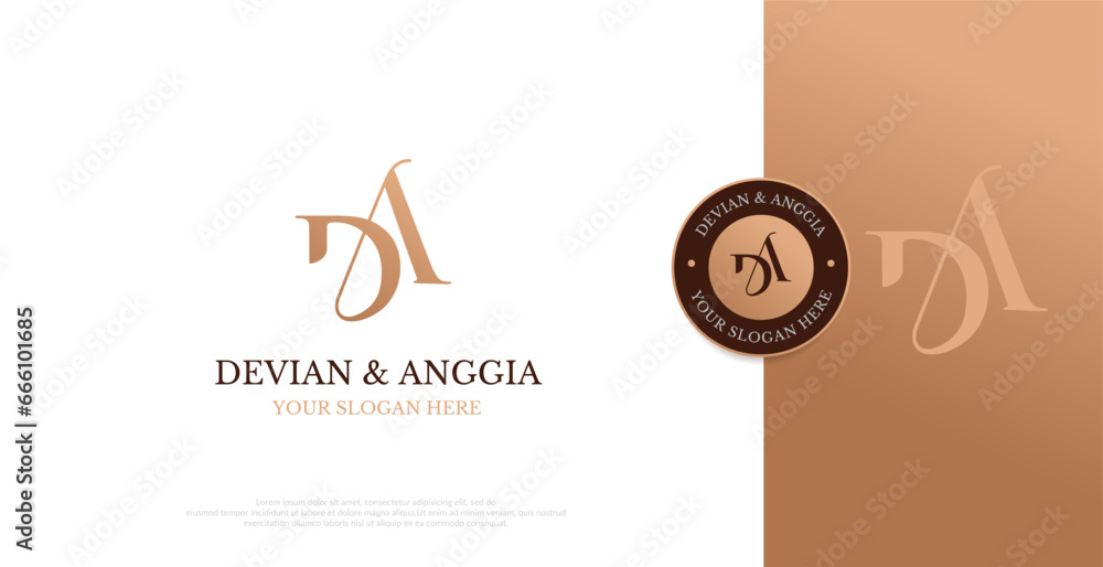 Initial DA Logo Design Vector Stock Vector | Adobe Stock