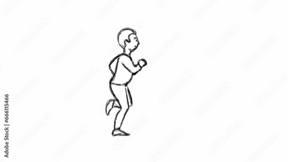 Animation of 2d walking man. looped animation. Cheerful young character ...