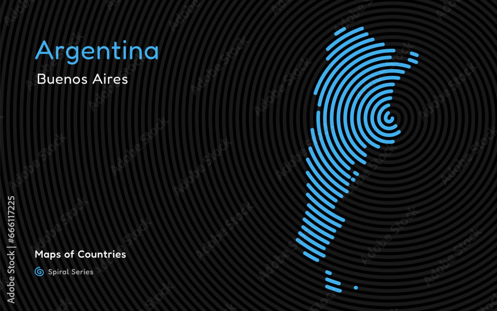 Creative map of Argentina. Political map. Buenos Aires. Capital. World ...