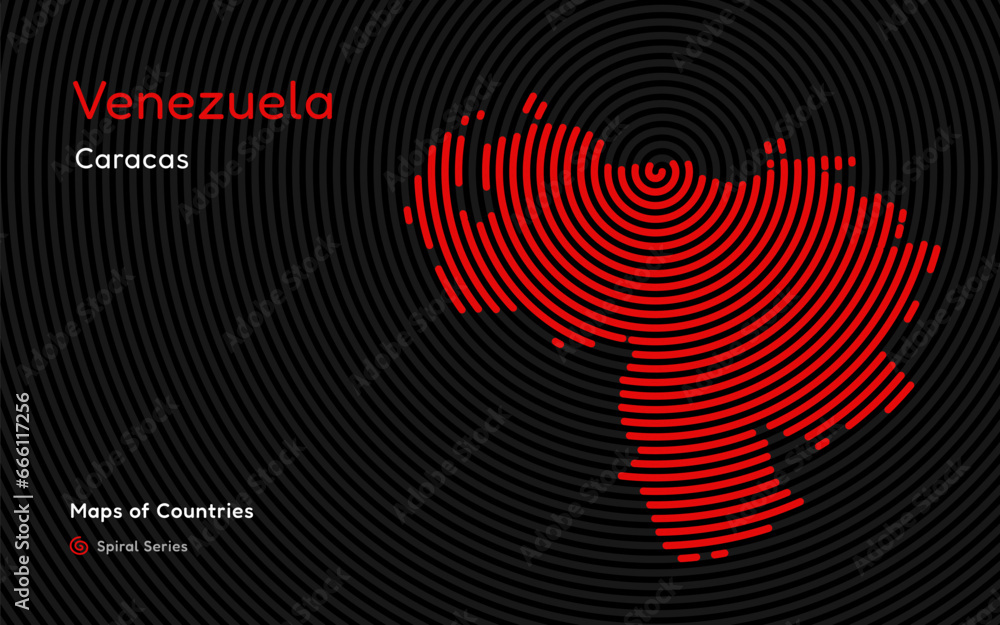 Creative map of Venezuela. Political map. Caracas. Capital. World ...