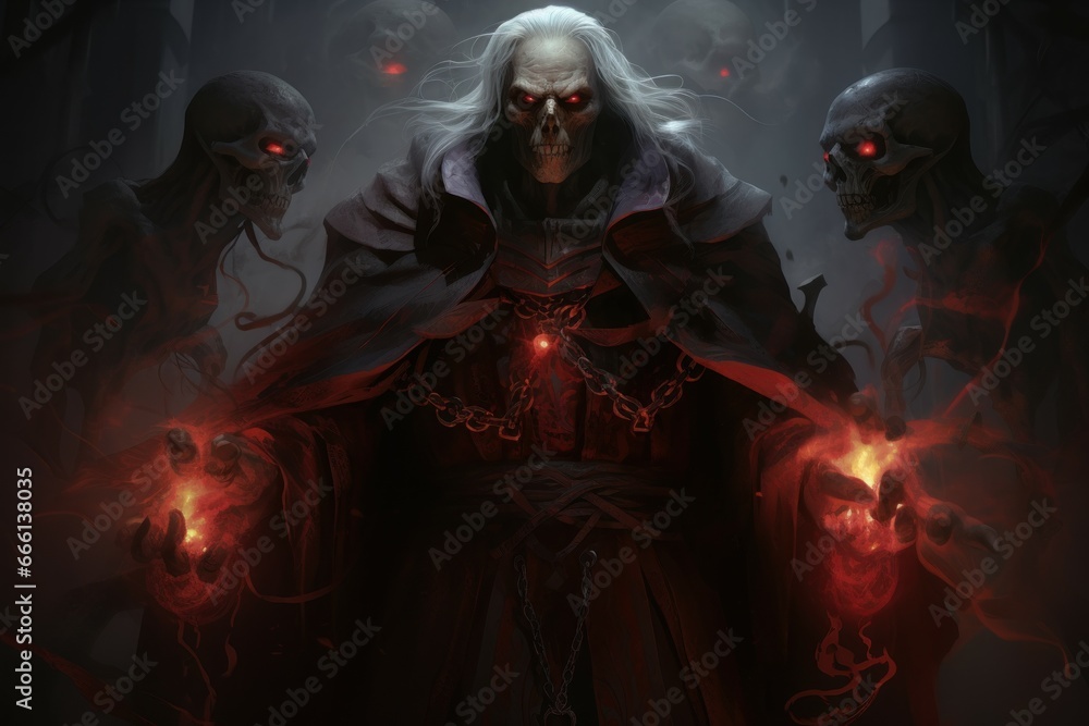 Powerful Evil necromancer take light. Horror monster. Generate Ai Stock ...