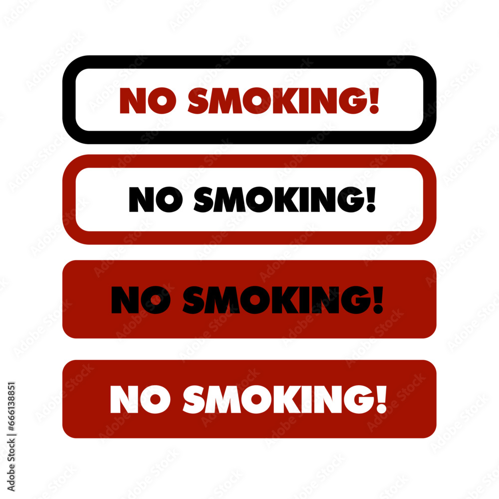 No smoking text signs for print. Set of printeble icons vector ...