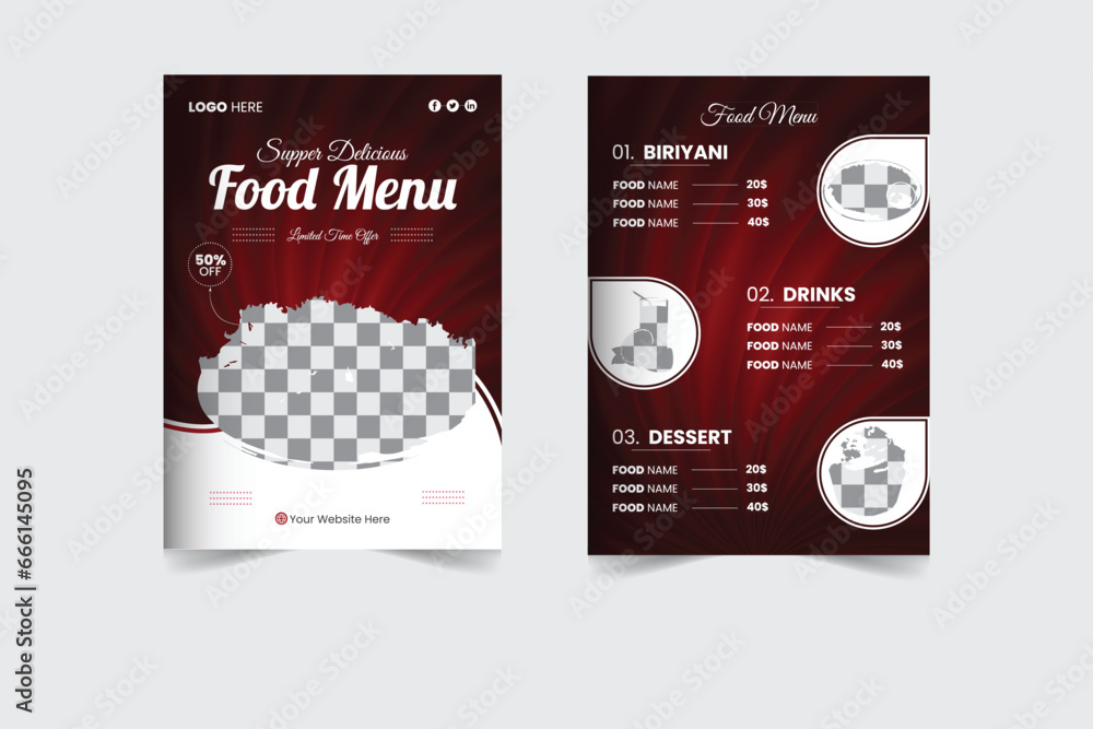 A bundle of 1 templates of different colofood menu design template ...