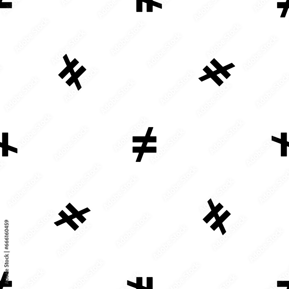 Seamless pattern of repeated black not equal symbols. Elements are ...