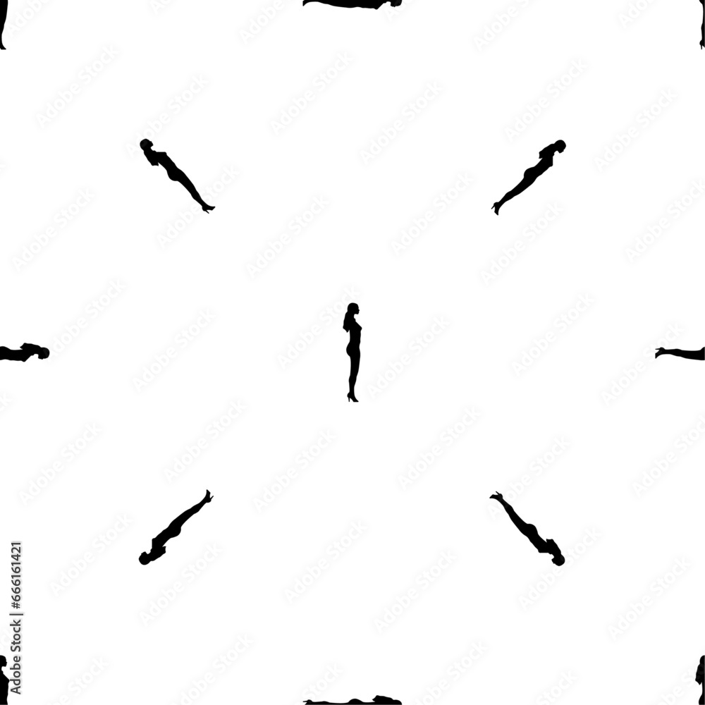 Seamless pattern of repeated black woman silhouettes. Elements are ... Seamless pattern of repeated black woman silhouettes. Elements are ...