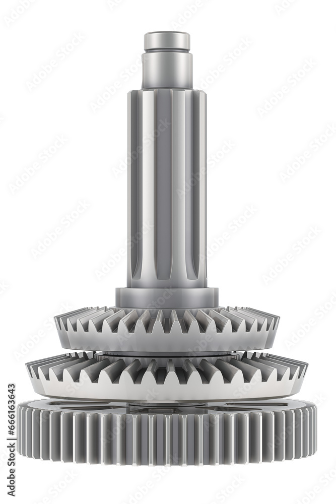 External bevel conical gear model, cogwheel mechanism. 3D rendering ...