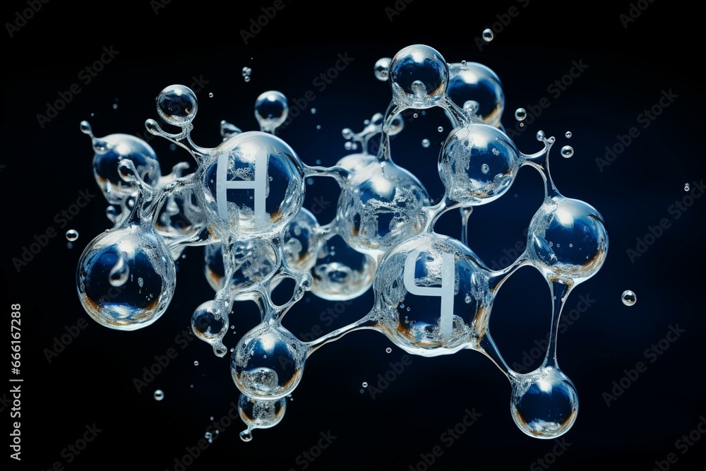 Chemical formula for H2O with hydrogen atoms attached to oxygen atom ...