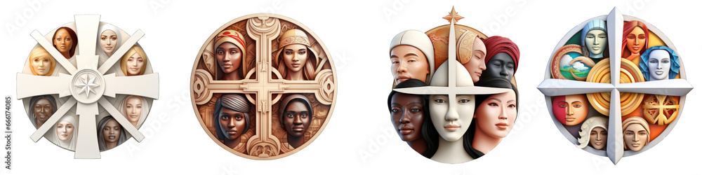 Cross-Cultural Harmony clipart collection, vector, icons isolated on ...