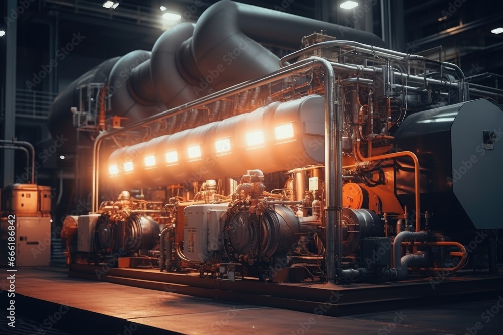 A picture of a large industrial machine located inside a building ...