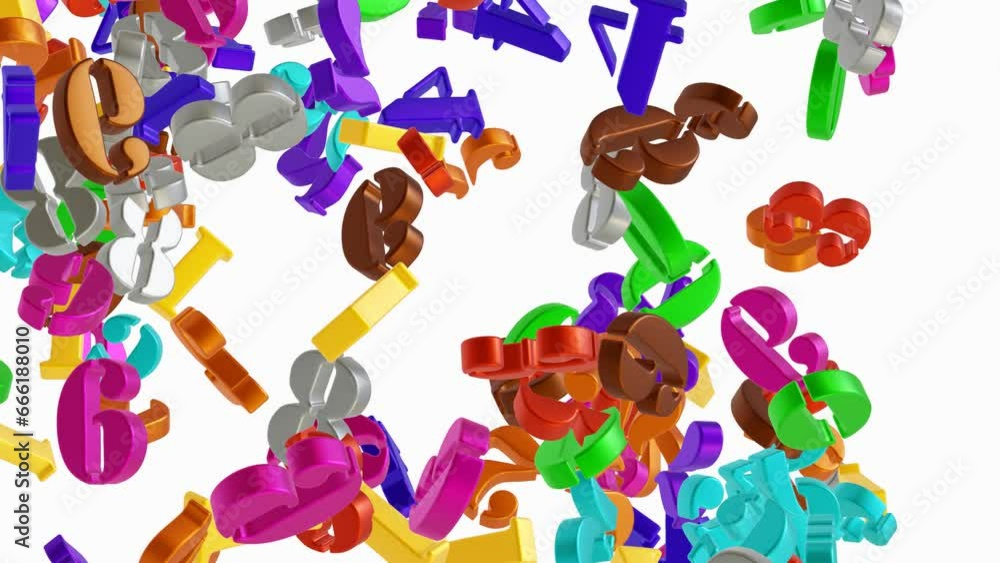 Background from lots of numbers. Seamless cyclic animated 4K background ...