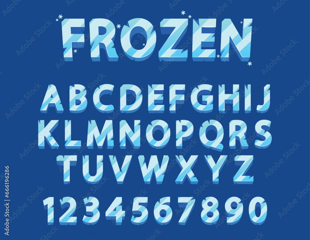 Vetor de Frozen Ice Crystal Font, Typeface, Type Alphabet. Cartoon Abc ...