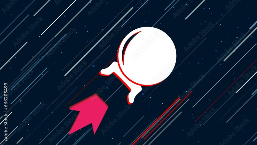 Spirit ball symbol flies through the universe on a jet propulsion. The ...