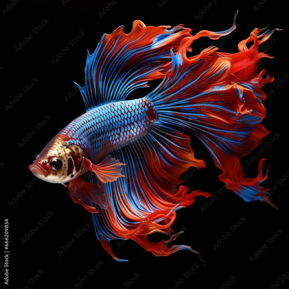 Fighting fish, known for their vibrant colors and fierce demeanor, are ...