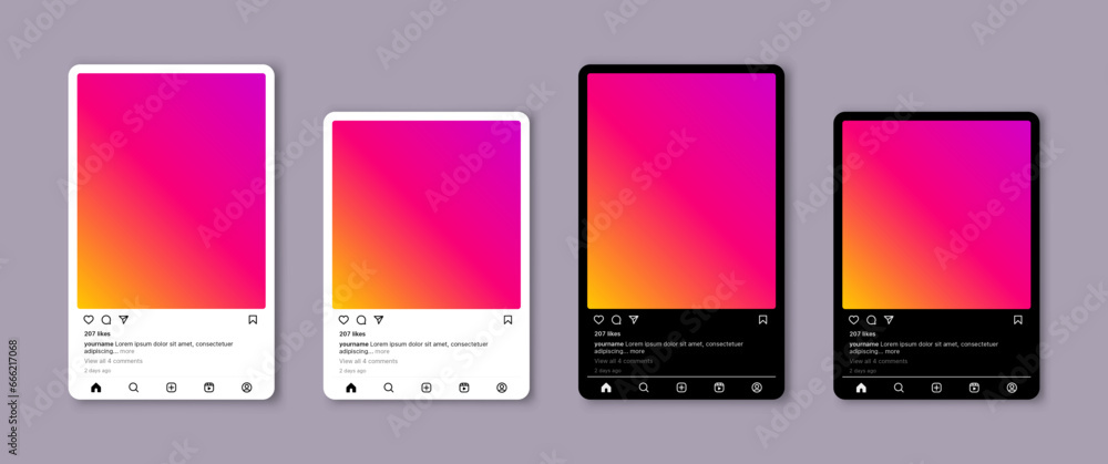 Instagram post mockup vector. Social media instagram post template ...