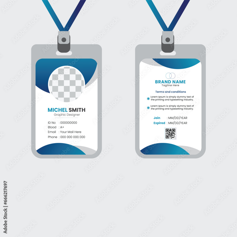 PrintA bundle of 1 templates of different colors Id card template ...