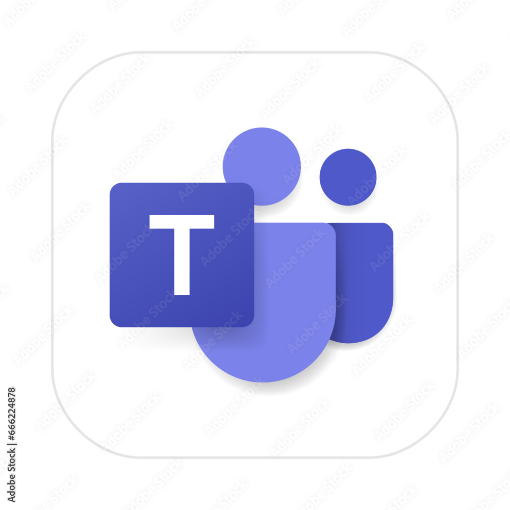 Microsoft Teams App icon. Application for messaging, video calls, file ...