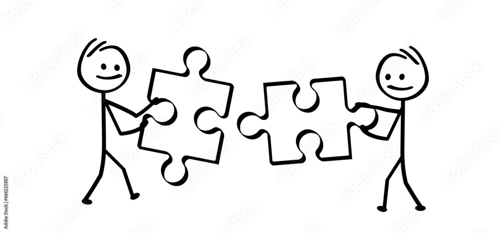 Connecting puzzle elements. Teamwork, jigsaw puzzle pieces connection ...