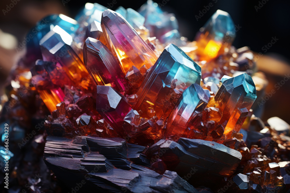 The internal structure of a mineral crystal, showcasing the beauty of ...