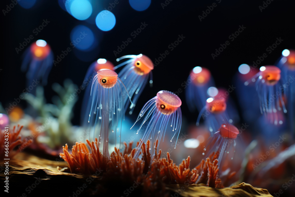 Rotifers, tiny aquatic organisms, displaying their unique ciliated ...