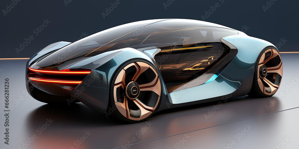 Concept futuristic car design, fusing sleek aesthetics and cutting-edge ...