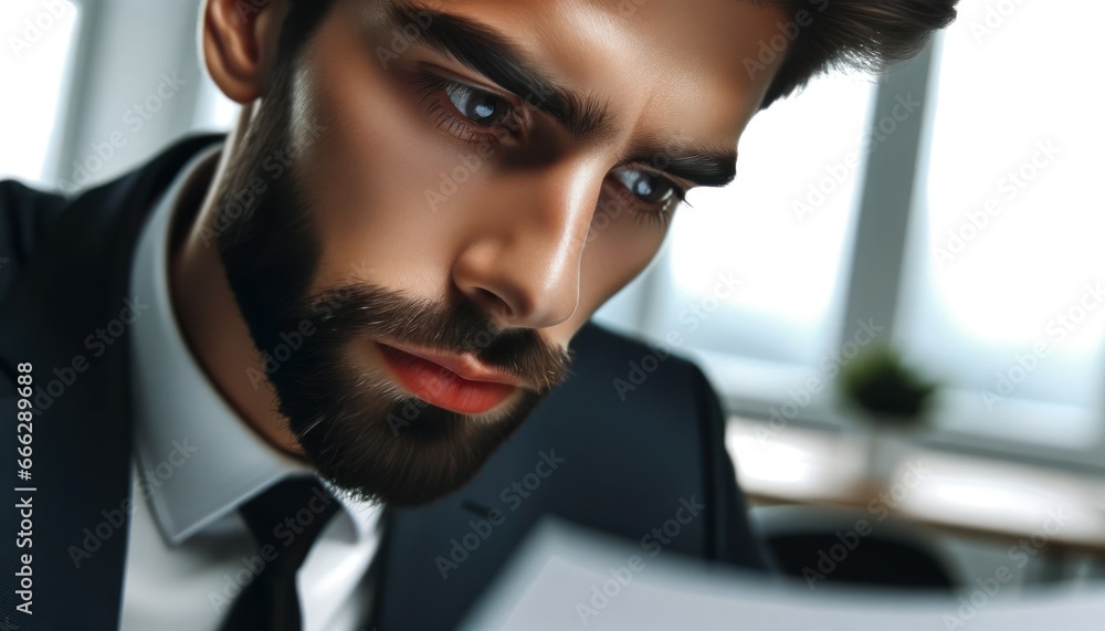 Photo of a close-up of a male business person of Middle Eastern descent ...