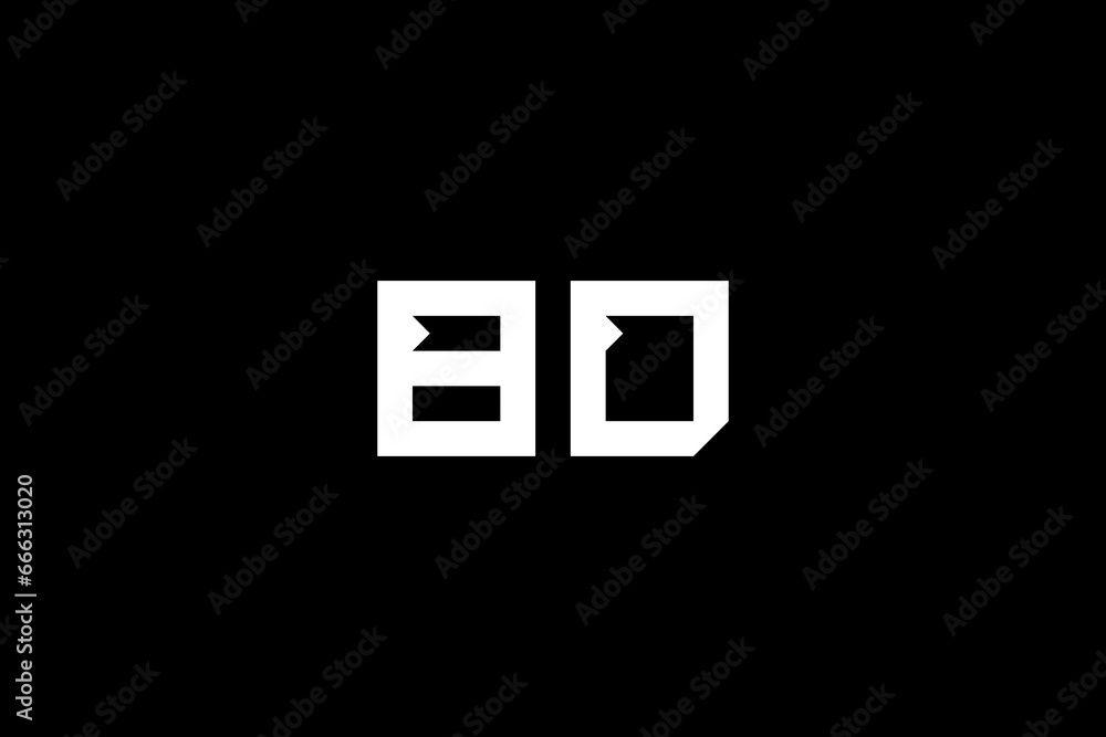 BD Logo Monogram sign on black background. Letter BD Logo Design ...