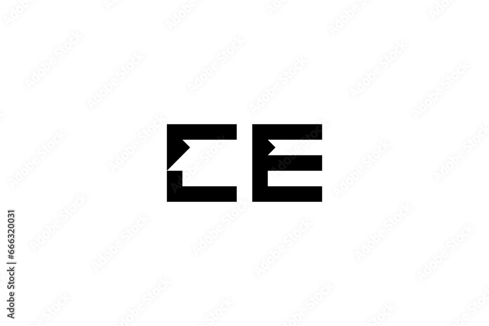 CE Logo Monogram sign on white background. Letter CE Logo Design ...