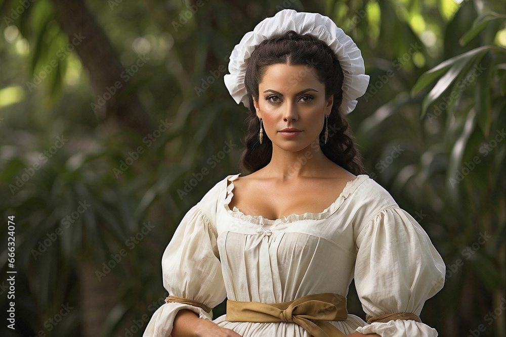 mulher do período colonial brasileiro no século XVIII Stock Photo ...