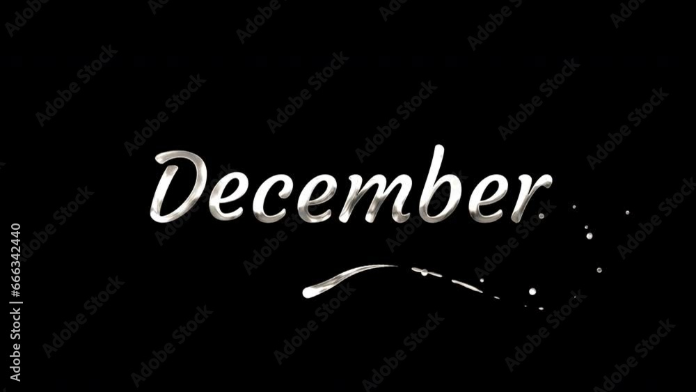 December text animation on transparent background, Handwritten animated ...
