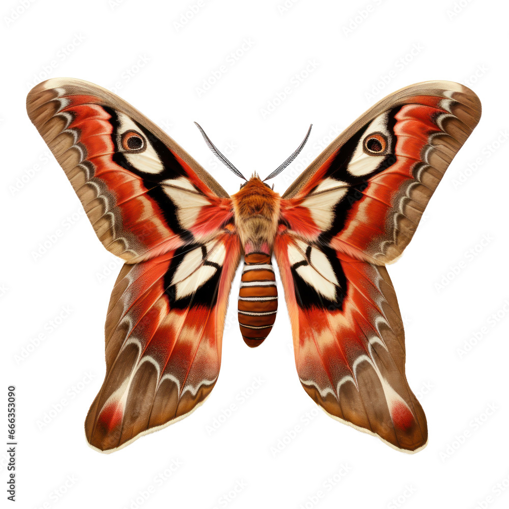 atlas moth,beautiful moth,giant moth isolated on transparent background ...
