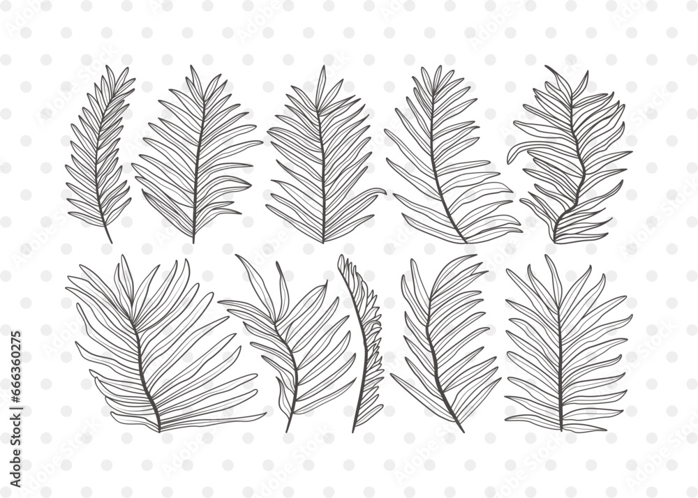 Palm Leaves Clipart SVG Cut File | Palm Leaf Svg | Tropical Leaves SVG ...