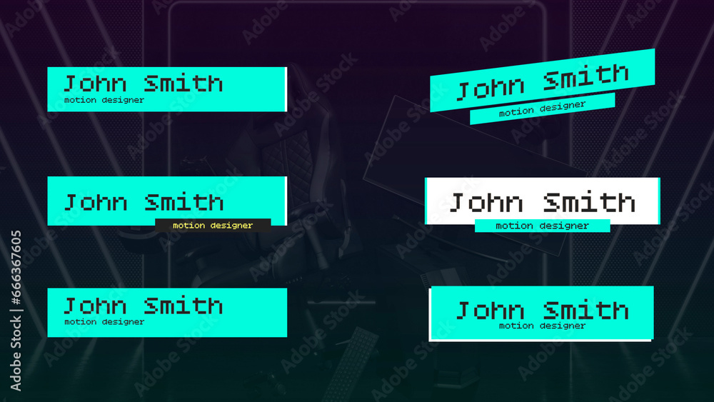 Colorful Pixel Lower Thirds Stock Template | Adobe Stock