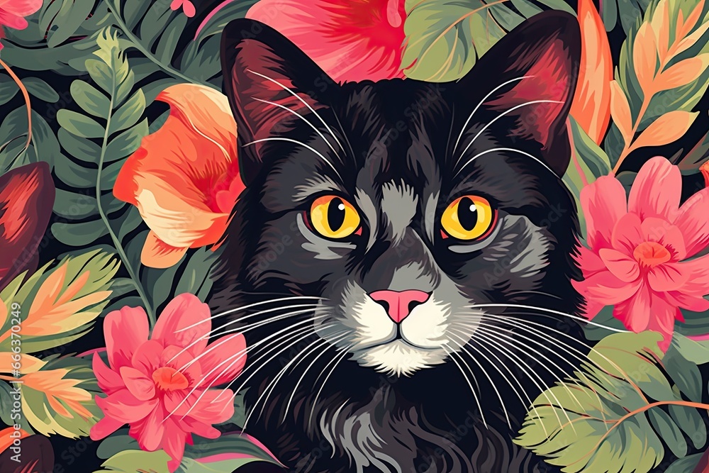 Background Cat Wallpaper - Seamless Textile Design for Optimal Search ...